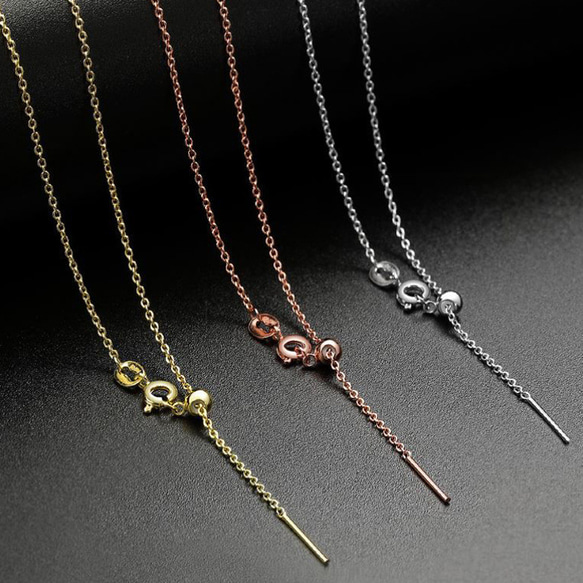 金属アレルギー対応☆スライドアジャスター付き ネックレスチェーン あずきチェーン S925 極細 1mm 華奢 ネックレス・ペンダント SMCF shop 通販 16566842｜Creema ...