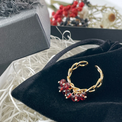 クリスマスギフト2023 | creema限定ギフト ガーネットのチェーンリングイヤーカフ イヤーカフ tiny gem room 通販｜Creema(クリーマ) 16577374