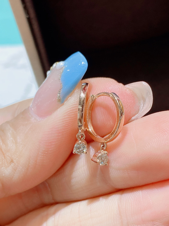 天然ダイヤモンドピアス0.4ct k18 ピアス（フープ） パール大好き(購入前にコメント) 通販 16580454｜Creema(クリーマ)