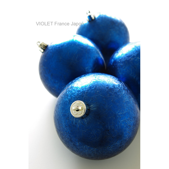Kaeming プラスチッククリスマスオーナメント ナイトブルーラッカーΦ10cm 4個セット・オーナメント2024 その他素材 VIOLET ...