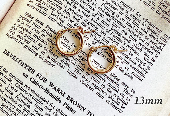 simple 14kgf フープピアス 13mm ピアス（フープ） Le bonheur arrive 通販 16587086｜Creema(クリーマ)
