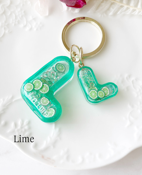 『セミオーダー』グラデーション 親子フルーツキーホルダー lime キーリング coco＆nene 通販｜Creema(クリーマ)