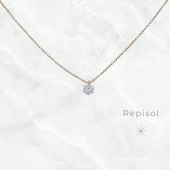 一粒 CZ ジルコニア ネックレス /サージカルステンレス ネックレス・ペンダント Repisol 通販 16601703｜Creema(クリーマ)