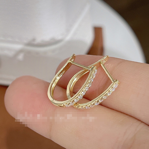 天然ダイヤモンドピアス0.2ct k18 ピアス（フープ） パール大好き(購入前にコメント) 通販 16607315｜Creema(クリーマ)