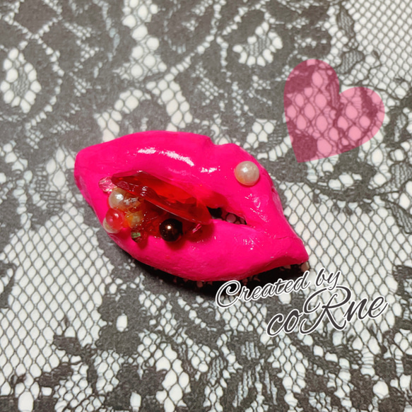 一点物＊欲張りな唇 "GLEEDY LIPS" PK ②＊ハートver. 立体・オブジェ coRne 通販｜Creema(クリーマ) 16612680