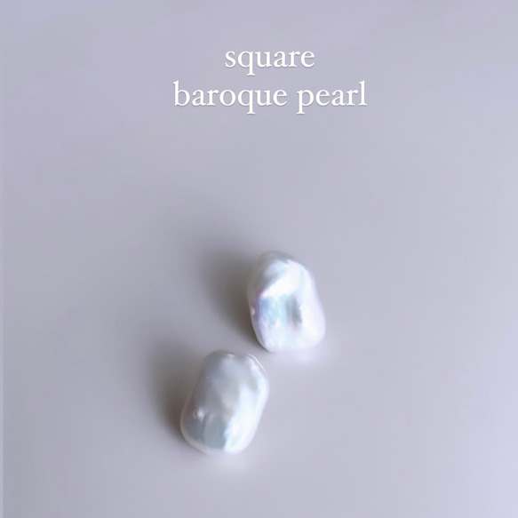 square baroque pearl K18YG pierce ピアス（スタッド・一粒） kaname TORi 通販｜Creema ...
