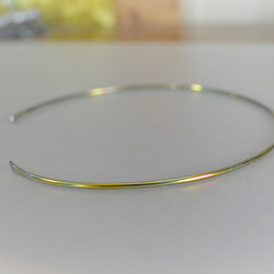 Titanium Choker・チタンチョーカー・women's・グリーンゴールド・受注生産 ネックレス・ペンダント ねこへい工房（コブ ...