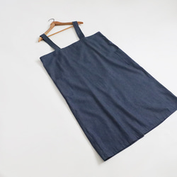 ＊ラスト1 億劫な家事が楽しくなる すっぽりかぶるだけエプロン 肩紐調節 甘織デニムDENIM Y99U エプロン anvai 通販 ...