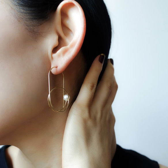 K14gf 『 9 』フープピアス ピアス（フープ） fast couture 通販 16620396｜Creema(クリーマ)