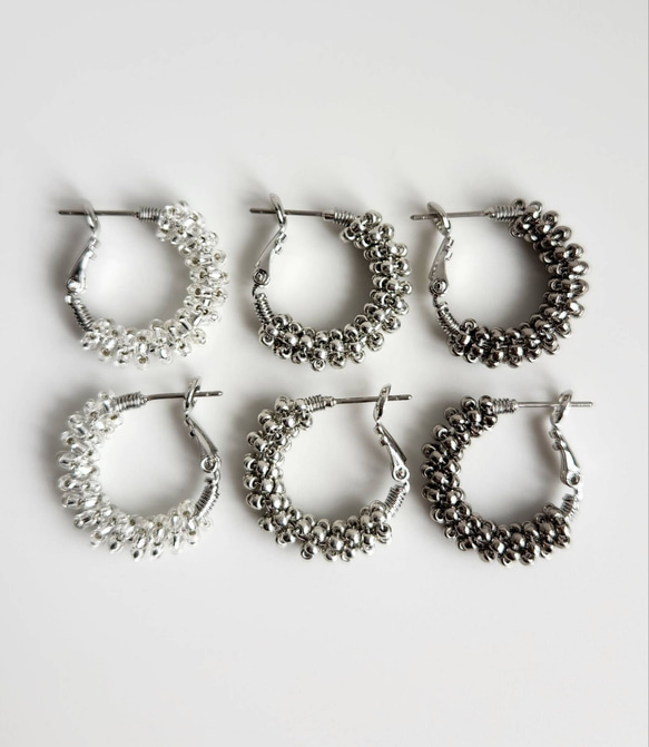 otona hoop 〇゜ glass beads フープピアス / S ピアス（フープ） M.R.S. 通販 16627328｜Creema ...