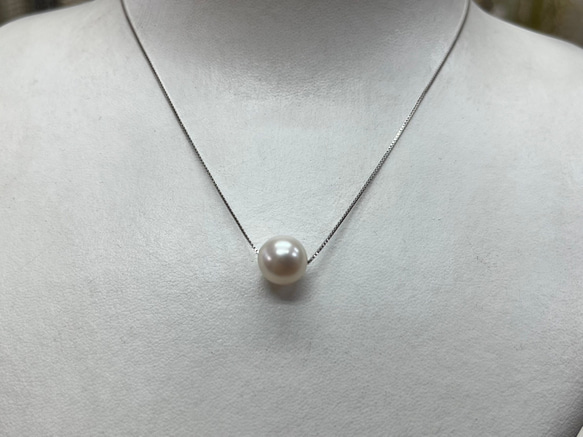 SV 45cmネックレス 白セミラウンド パール Pearlchips 通販｜Creema(クリーマ)