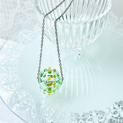 中空1つ玉ネックレス粒々 (クリアグリーン＋シルバーブラウン) ネックレス・ペンダント akyan. glass 通販 16637320 ...