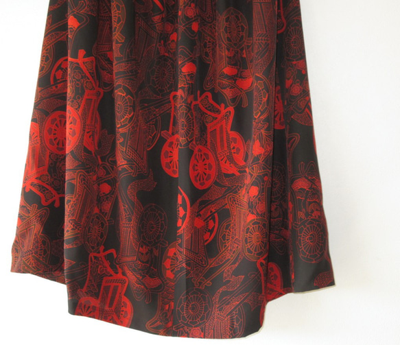 ☆丹後ちりめん着物ミディロングスカート☆源氏車柄♪/31ks010 ロングスカート（マキシ丈） Tiny garden* 通販 ...