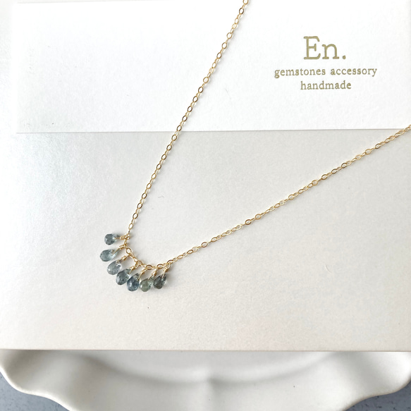 ブルーグリーンが美しい非加熱サファイアのネックレス 14kgf ネックレス・ペンダント En. 通販 16663536｜Creema(クリーマ)