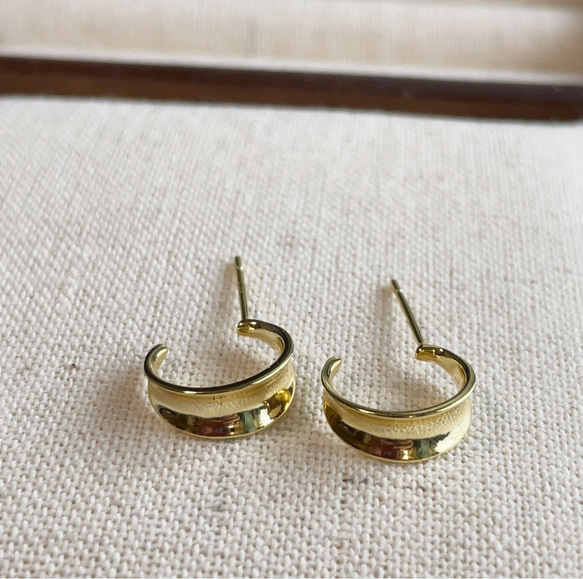 S925純銀製 14kgp シンプル 半フープミニピアス 金属アレルギー対応 つけっぱなし セカンドピアス 小さめ 小ぶ ピアス（フープ） cissylady.com 通販 16667716 ...