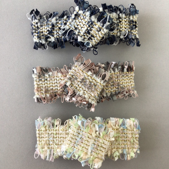 お嬢さまリボンのバレッタ(ツイード) バレッタ macomi 通販 16673472｜Creema(クリーマ)