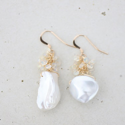 14KGF pearl pierce[kgf5182] ピアス（フック・チェーン） Shaina 通販｜Creema(クリーマ) 16682951