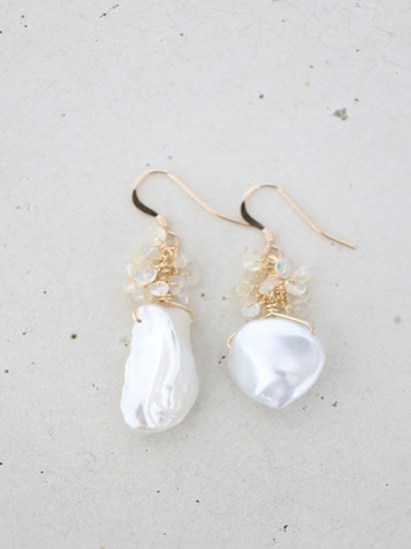 14KGF pearl pierce[kgf5182] ピアス（フック・チェーン） Shaina 通販｜Creema(クリーマ) 16682951