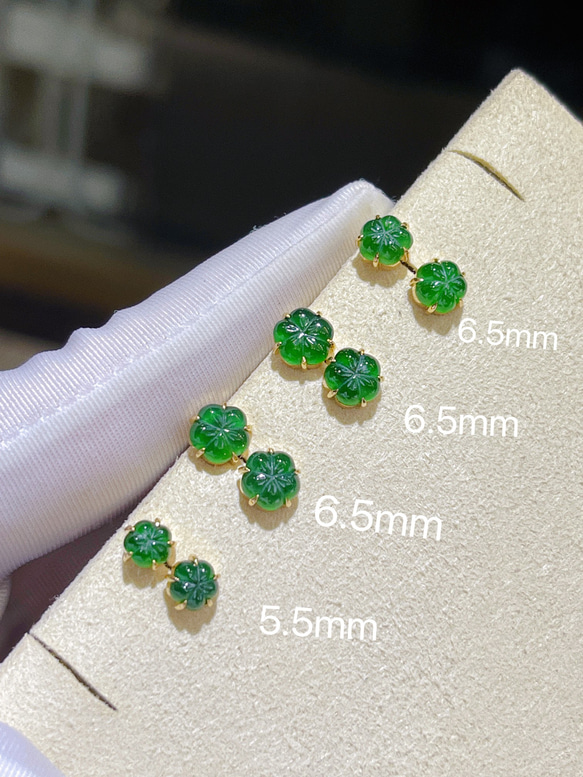 花モチーフ ヒスイピアス6.5mm k18 ピアス（スタッド・一粒） パール大好き(購入前にコメント) 通販 16686322｜Creema(クリーマ)