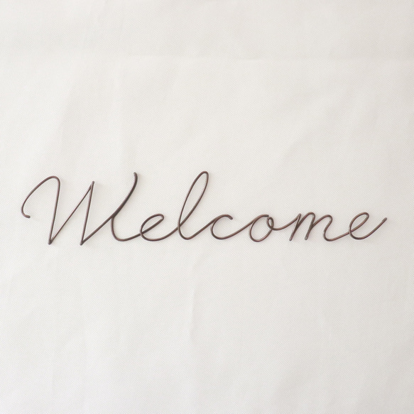 Welcome * natural タイプ * ブロンズ 虫ピン付き ウエルカム 文字 ワイヤーアート レタリング その他インテリア雑貨 ...