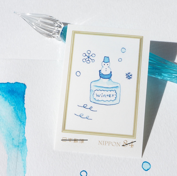84円切手 Little ink Snowman 封筒・便せん armeria 通販 16720299｜Creema(クリーマ)