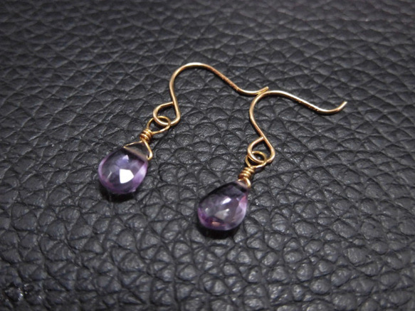 【SALE】【14KGF】宝石質ピンクアメジストの1粒ピアス B21￥690→￥500 ピアス（フック・チェーン） KAZEYA－かぜやー 通販｜Creema(クリーマ) 16721473