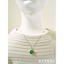 N101 天然石 ペンダント ネックレス グリーンオニキス 一粒 12mm サージカルステンレスチェーン ネックレス・ペンダント Kytice2 Creema店 通販｜Creema(クリーマ ...