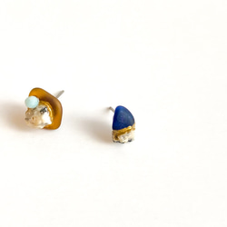 jellyfish pierce /シーグラスと石のかけら金継ぎピアス ピアス（スタッド・一粒） peace pace design 通販 ...