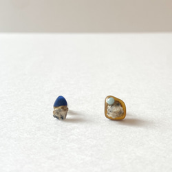 jellyfish pierce /シーグラスと石のかけら金継ぎピアス ピアス（スタッド・一粒） peace pace design 通販 ...