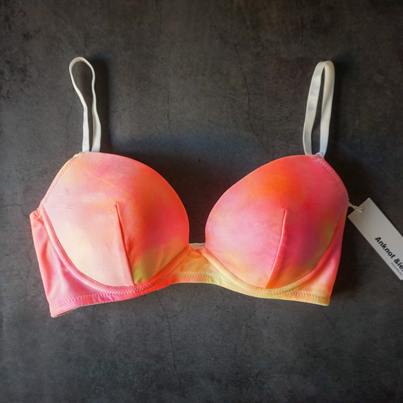 ワイヤーブラ サイズ5(E75・F70・G65対応) 染め ニュアンスカラー 一点もの ピーチ【品番: P5001】 その他ファッション Anknot &ies 通販 16744205 ...
