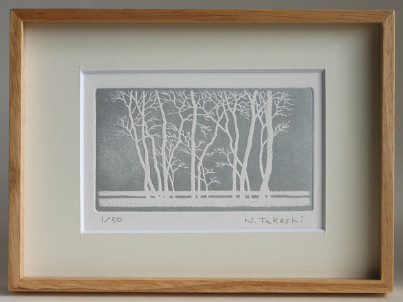 樹林・2023（刷色：シルバー）/銅版画（額あり） 版画 Atelie Gray 通販 16751203｜Creema(クリーマ)