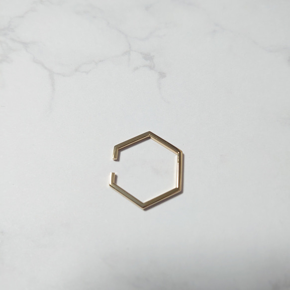 K18 六角形イヤーカフ イヤーカフ ipomoeanil 通販 16751702｜Creema(クリーマ)