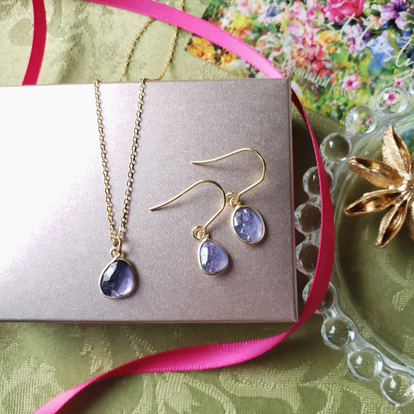 50％OFF タンザナイトセット ネックレス＆ピアス/イヤリング 金属アレルギー対応 ネックレス・ペンダント homeostaticstyle ...