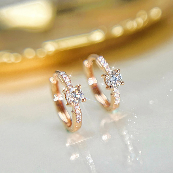 天然ダイヤモンドピアス0.3ct k18 ピアス（フープ） パール大好き(体調不良のため、今週休み) 通販 16760590｜Creema(クリーマ)