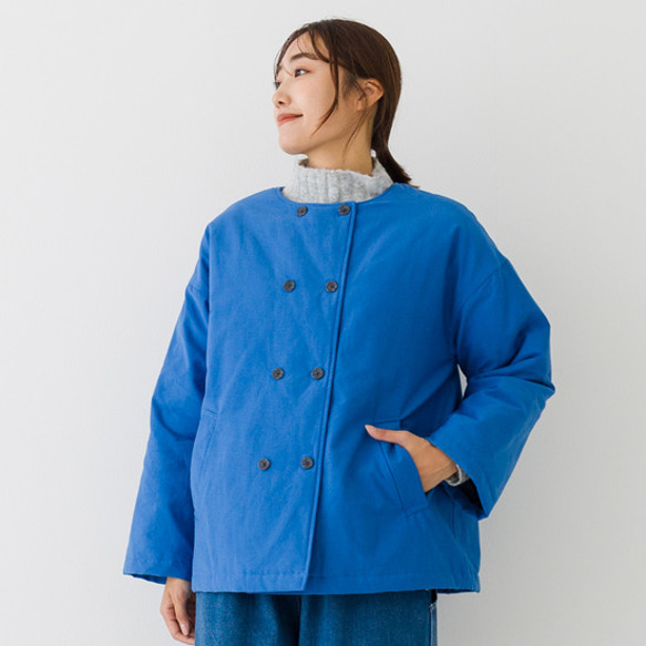 中綿ノーカラーコート コート kermu 通販 16766335｜Creema(クリーマ)