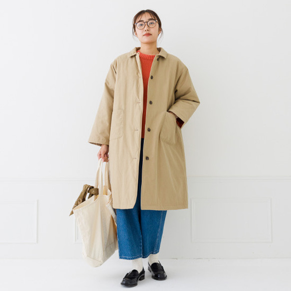 中綿ステンカラーコート コート kermu 通販 16766357｜Creema(クリーマ)