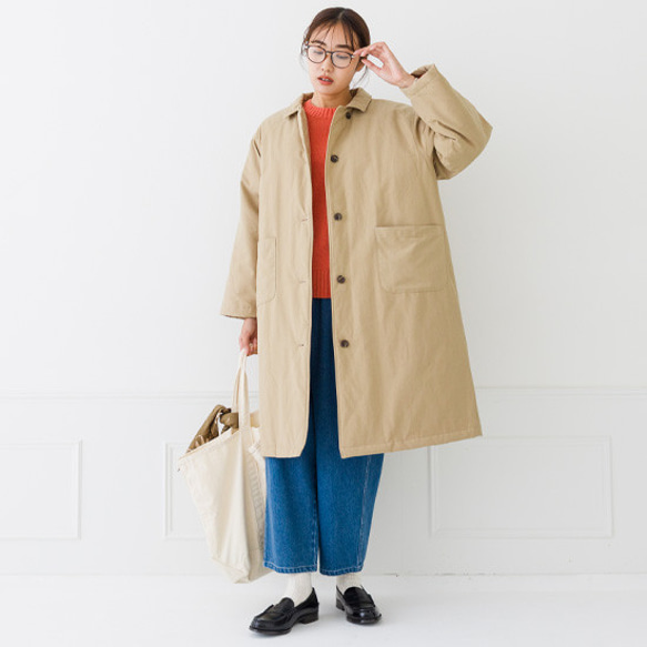 中綿ステンカラーコート コート kermu 通販 16766357｜Creema(クリーマ)