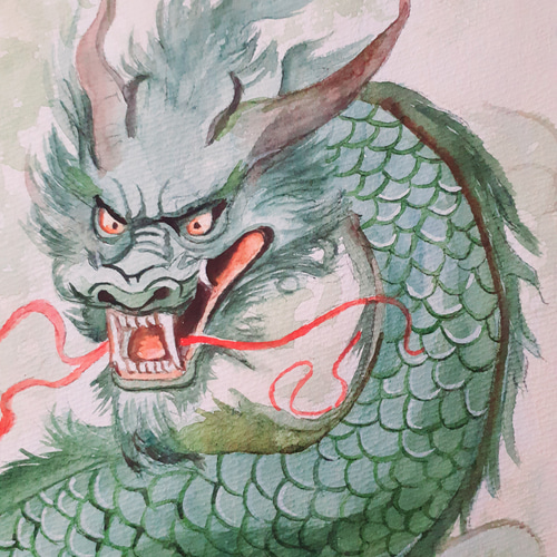 水彩画 2024年干支/龍 絵画 makochin 通販 16772747|Creema 水彩画 2024年干支/龍 絵画 makochin 通販 16772747|Creema