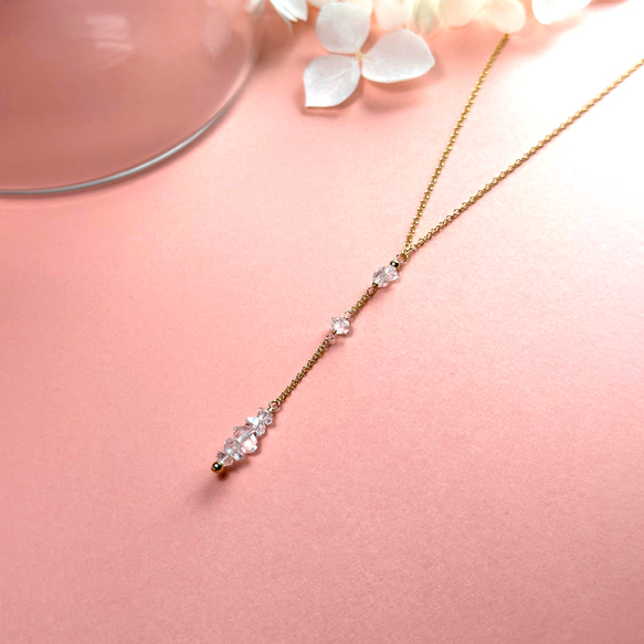 14Kgf ハーキマーダイヤモンド Y字バランス ネックレス ネックレス・ペンダント komari 通販 16775970｜Creema(クリーマ)