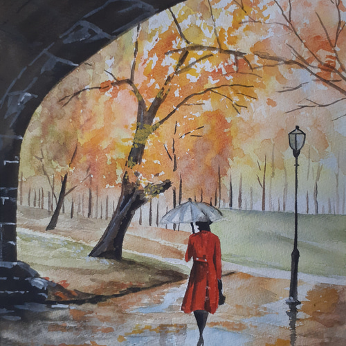 水彩画 雨の紅葉 絵画 makochin 通販 16778103|Creema(クリーマ) 水彩画 雨の紅葉 絵画 makochin 通販 16778103|Creema(クリーマ)