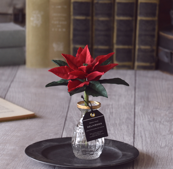 【粘土のお花】 ポインセチア オルリム・シングルベース P891 アートフラワー Old-Fantasy 通販｜Creema(クリーマ ...