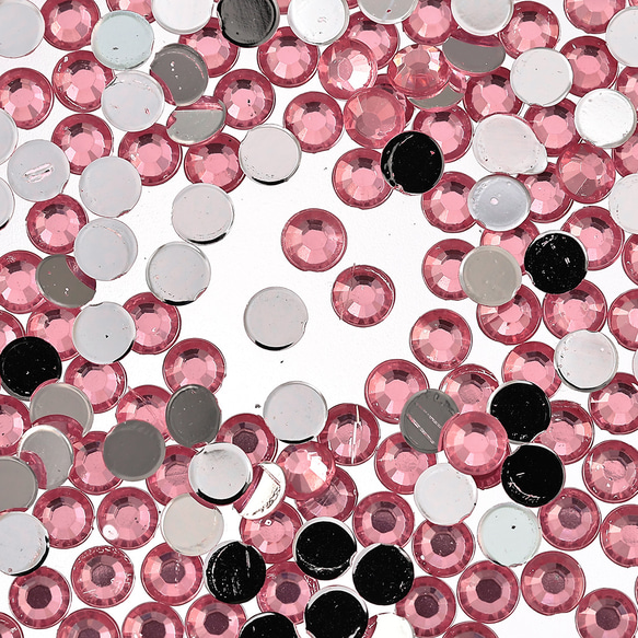 ラインストーン 4mm ピンク 3000粒 丸 プラ製 ネイル 3D デコ レジン ネイルアート パーツ BD3262 デコパーツ ...