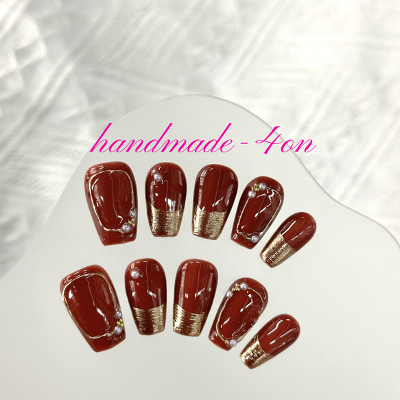 zj101★ネイルチップ 素敵ネイル ネイルDIY 成人式 結婚式 パーティー 花嫁 可愛い ネイルチップ（つけ爪） handmade-4on ...