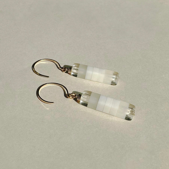 Rectangle Hook Pierce （14Kgf /Silver Filled） ピアス（スタッド・一粒） Roux 通販｜Creema(クリーマ) 16828973