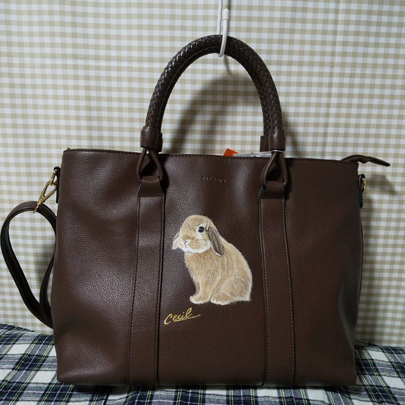 R-710 手描き うさぎのツーウェイバッグです 2wayバッグ CECIL 通販 16831179｜Creema(クリーマ)