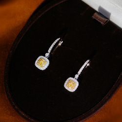 イエローダイヤモンドピアス0.6ct k18 ピアス（フープ） パール大好き(購入前にコメント) 通販 16851796｜Creema(クリーマ)