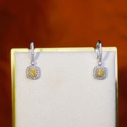 イエローダイヤモンドピアス0.6ct k18 ピアス（フープ） パール大好き(購入前にコメント) 通販 16851796｜Creema(クリーマ)