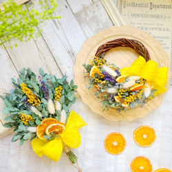 fsoo《épanouissement》 ラベンダーとミモザのナチュラルリース ボタニカル 518 リース rurumaron 通販 ...