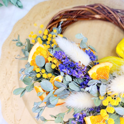 fsoo《épanouissement》 ラベンダーとミモザのナチュラルリース ボタニカル 518 リース rurumaron 通販 ...