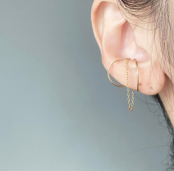 14kgf Dainty チェーン イヤーカフ 2連 3連 イヤーカフ f accessory 通販 16858693｜Creema(クリーマ)